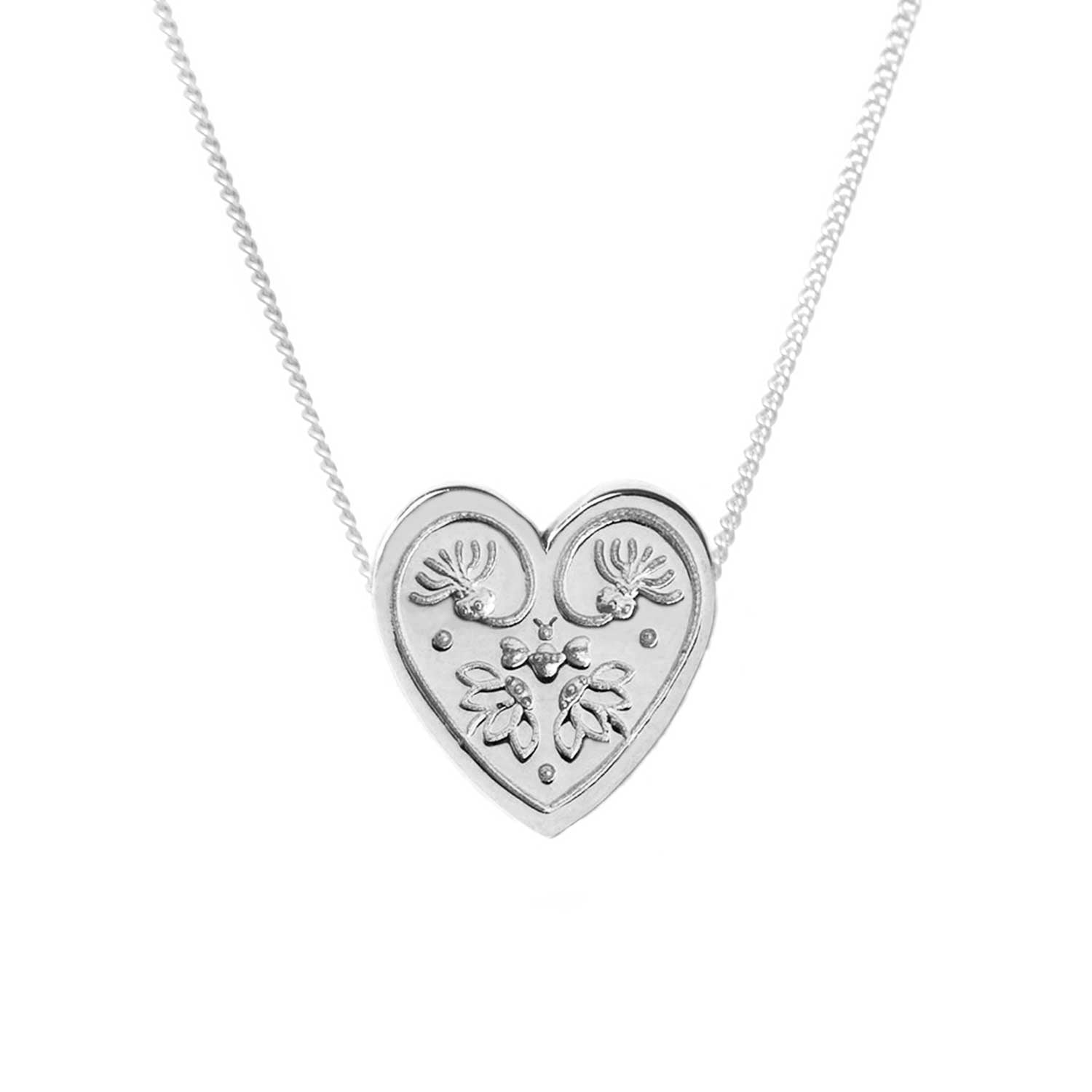 Wildflower Heart Necklace – Silver – Lee Renée Ltd