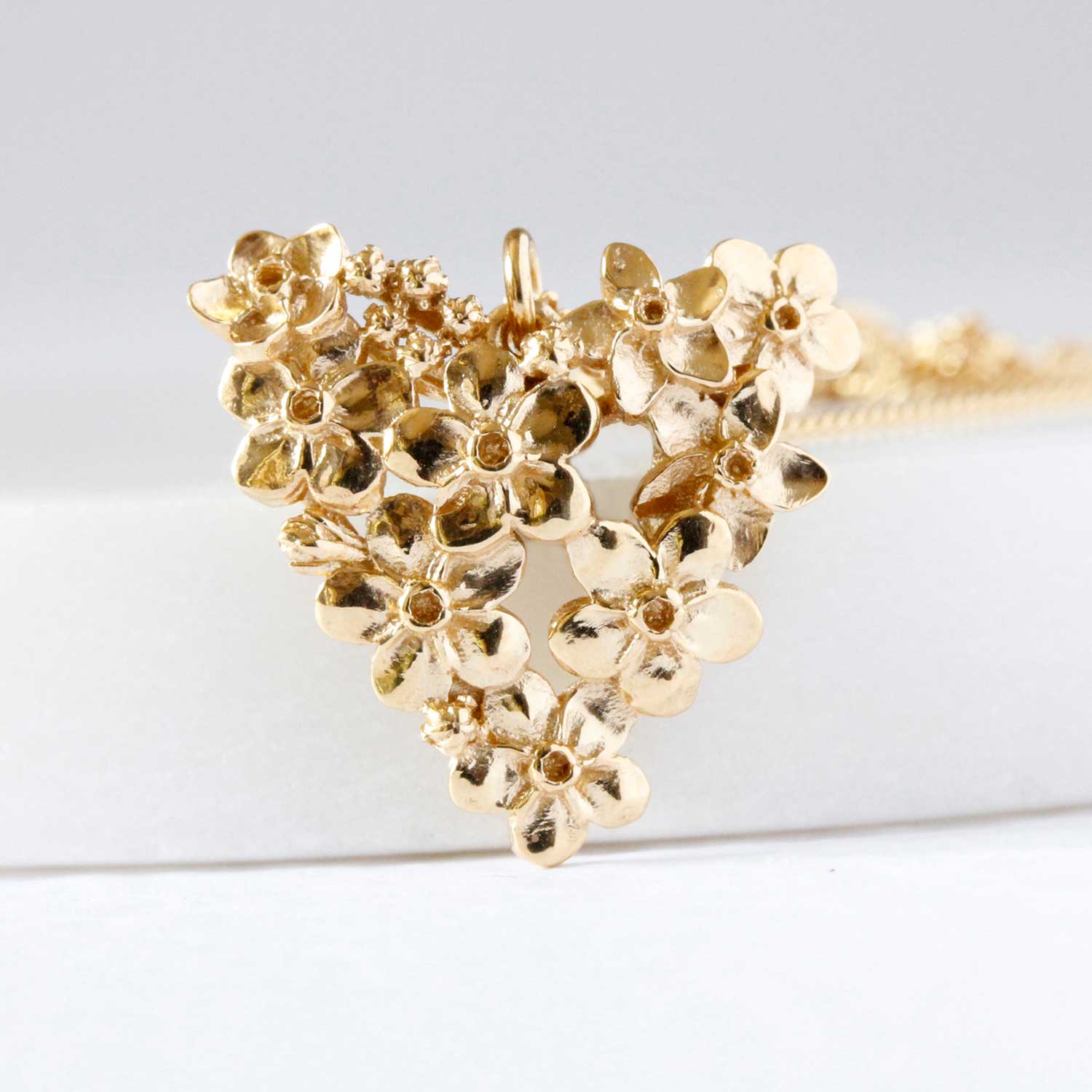 Forget Me Not Heart Necklace – Silver/Gold – Lee Renée Ltd