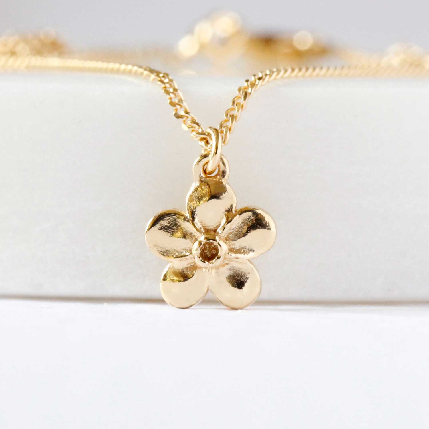 Silver & Gold Forget Me Not Necklace – Lee Renée – Lee Renée Ltd