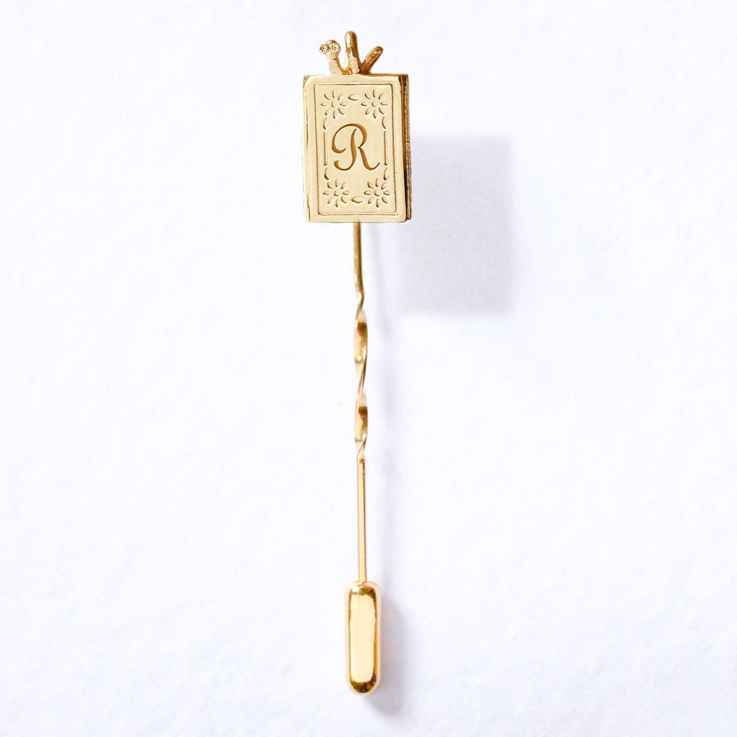 Book Initial Tie Pin/Brooch- Silver/Gold – Lee Renée Ltd