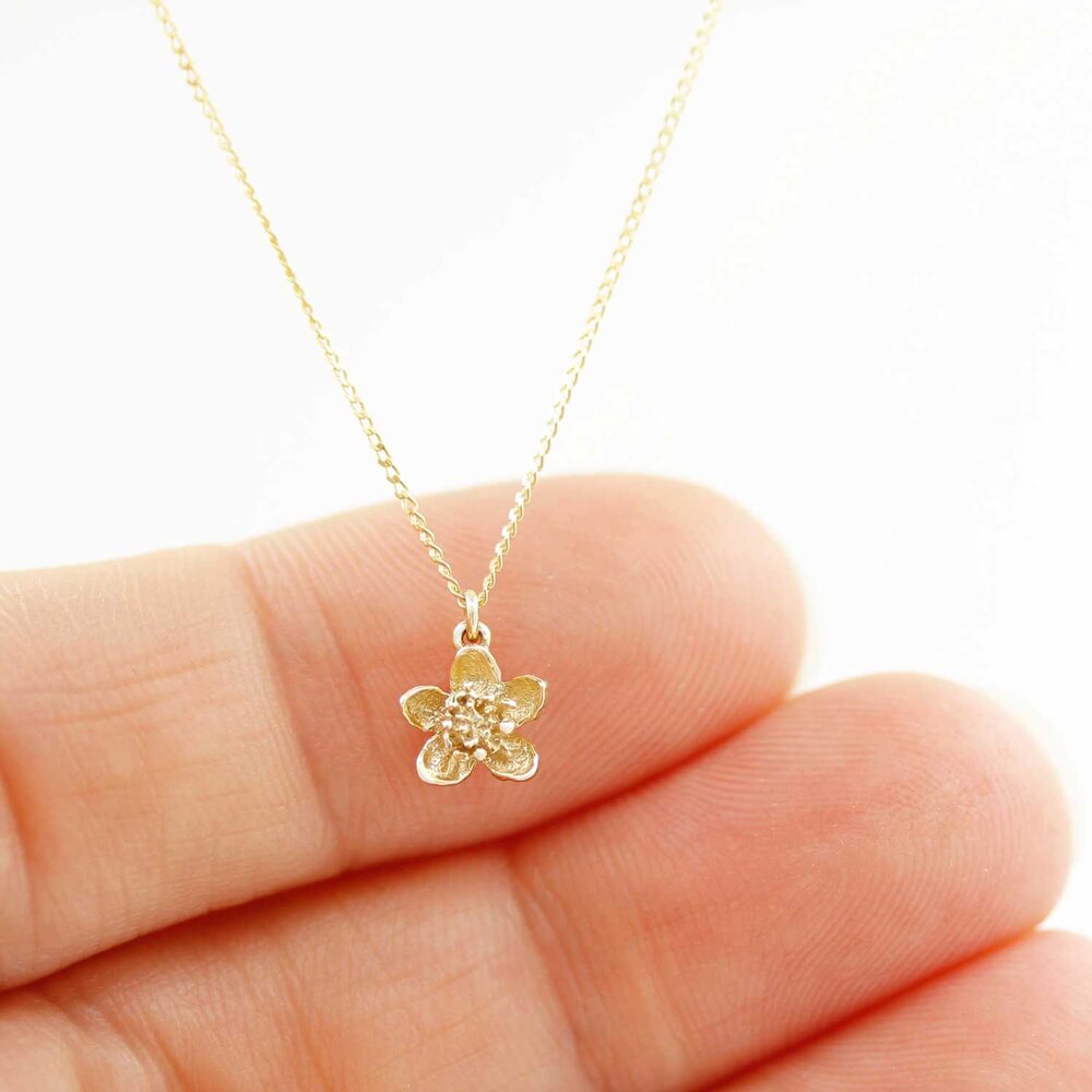 Cherry Blossom Necklace Silver Gold Rose Gold Lee Renee Ltd