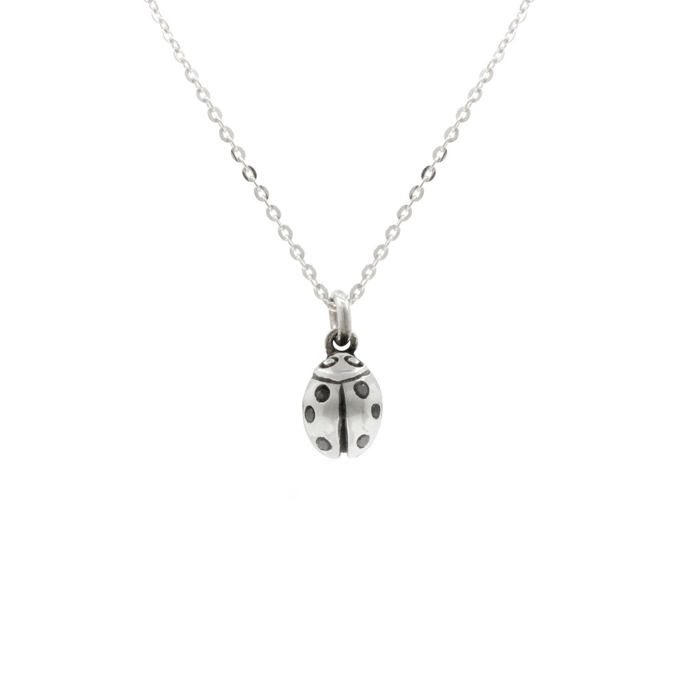 Ladybird Necklace, Black Diamond Ladybug Necklace - Silver/Gold/Rose G ...